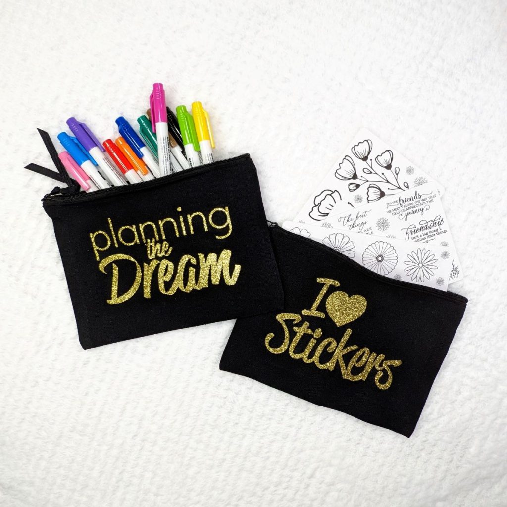 Black Zipper Pouch - Ana Bean Paper Co.